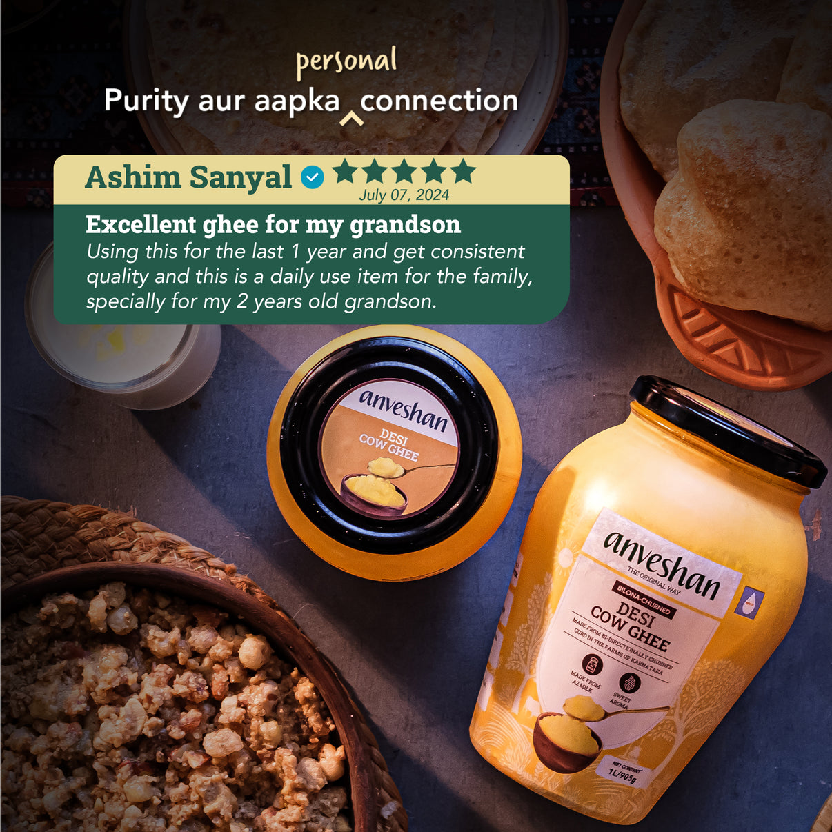 Buy A2 Ghee Online – Pure A2 Cow Ghee from India at Anveshan