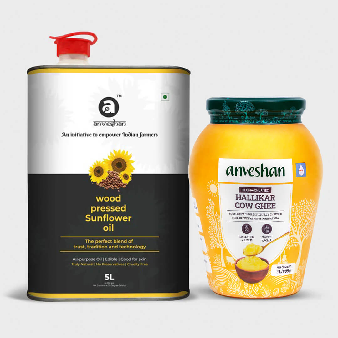Buy Hallikar Cow Ghee & Sunflower Oil Online | Anveshan Farms